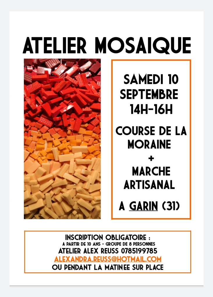 ATELIER MOSAÏQUE au marché artisanal /Course de la Moraine à Garin (31 ...