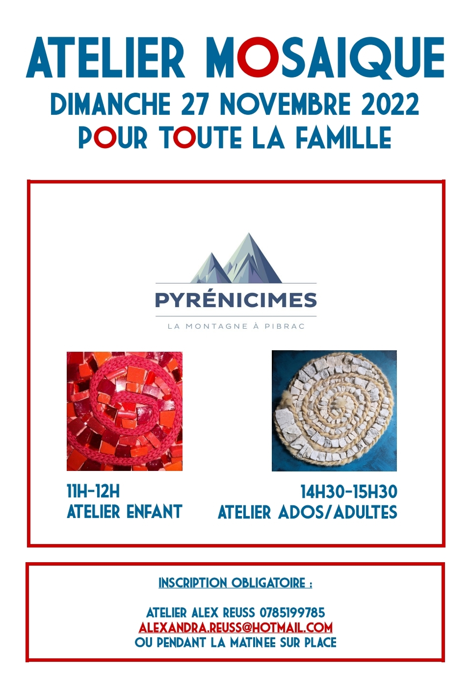ATELIER MOSAÏQUE AU PYRENICIMES À PIBRAC (31) – atelier ALEX REUSS