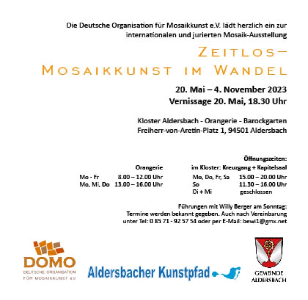 EXPOSITION ZEITLOS AU KLOSTER ALDERSBACH-ALLEMAGNE – atelier ALEX REUSS