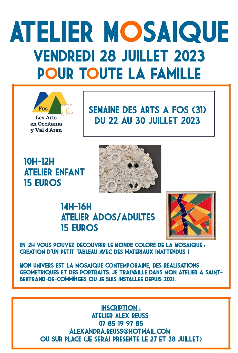 SEMAINES DES ARTS À FOS (31) – atelier ALEX REUSS